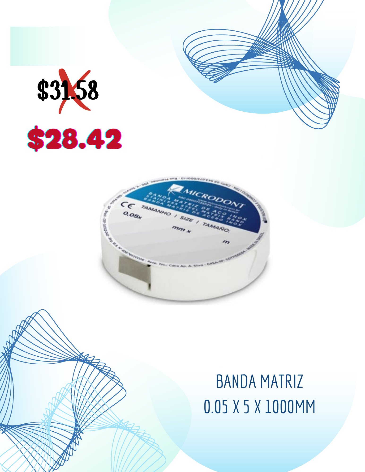 Banda Matriz 0.05 x 5 x 1000mm – MICRODONT